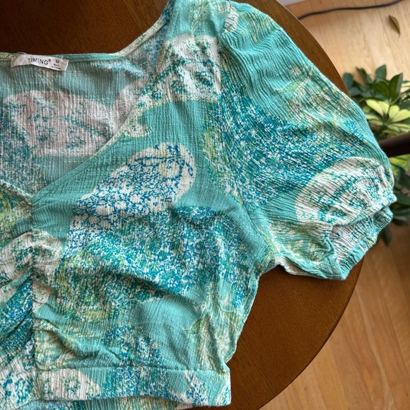 Tops | Bluegreen Cropped Top | Poshmark